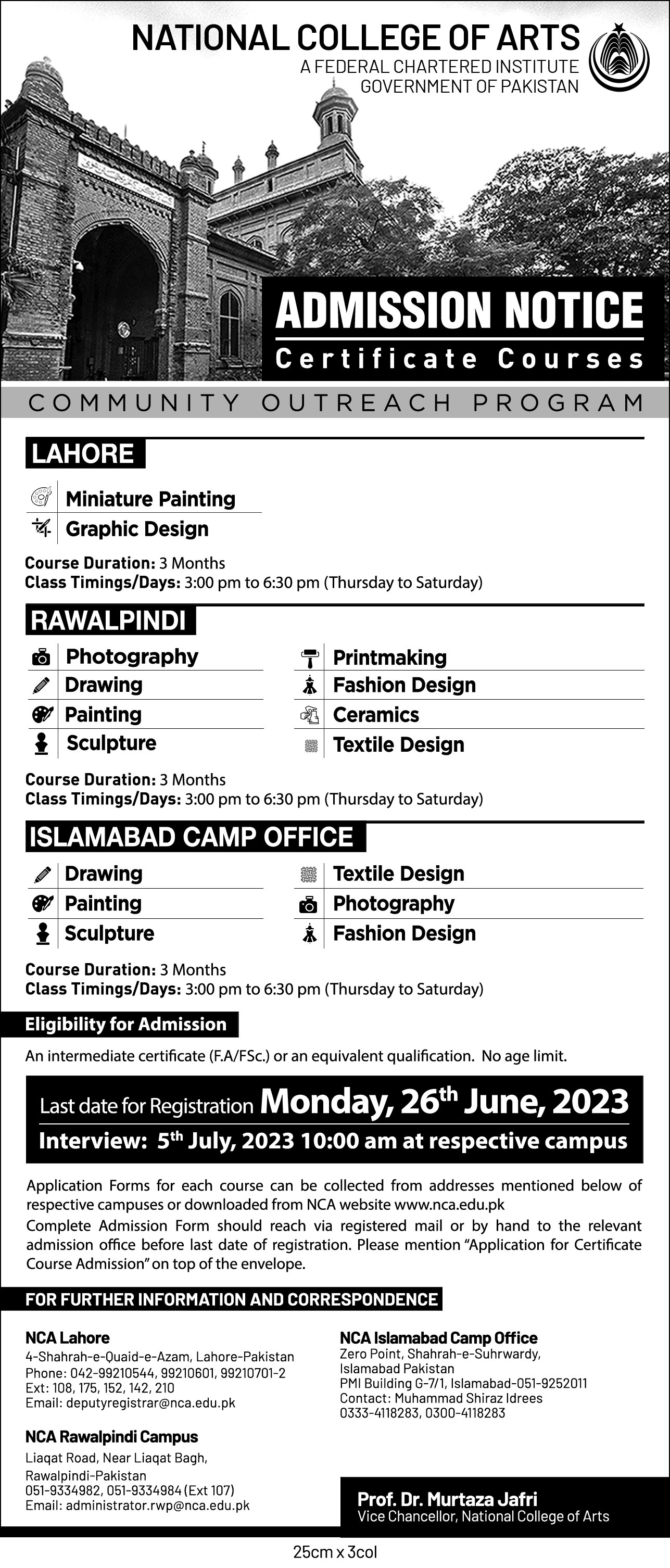 All News - National College of Arts (NCA)